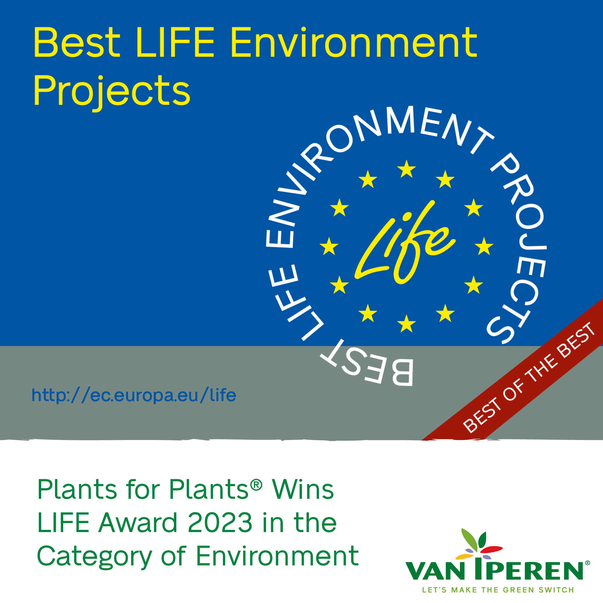 Plants for Plants® Wins European LIFE Award 2023 in the Category of ...